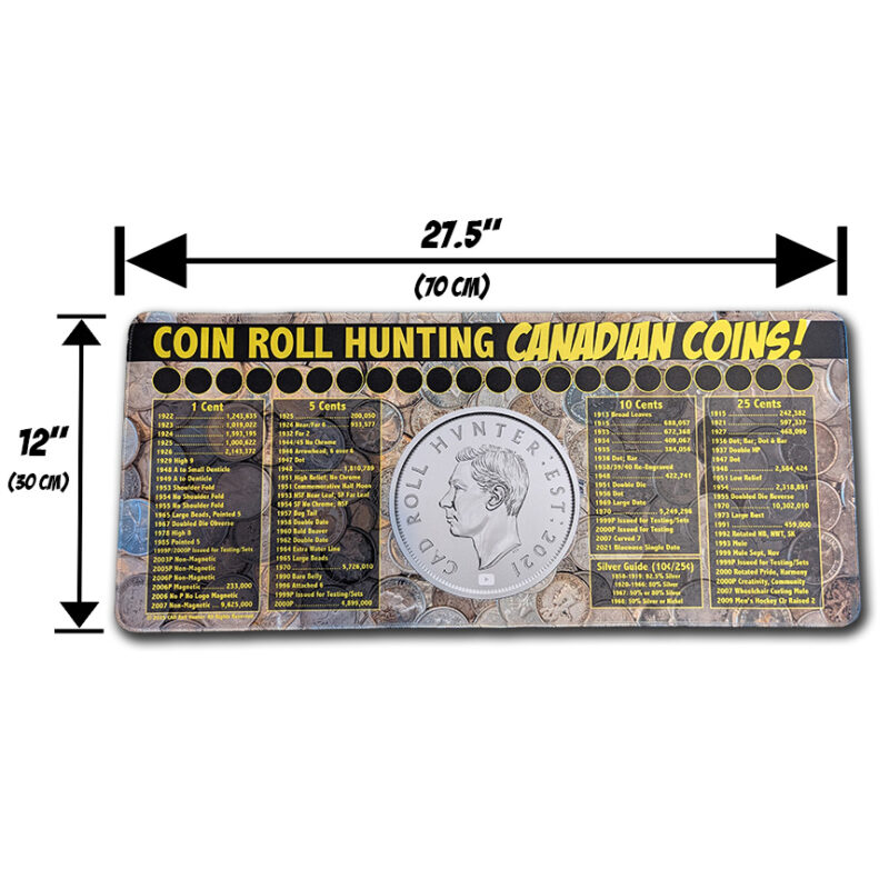 Extra Large Coin Hunting Mat for Canadian Coins – CAD Roll Hunter